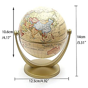 Globe Small Ornament Creative Mini Teacher Display Supplies Bookcase Decor Not Fade Water Proof Teaching Desktop Ornament(White)