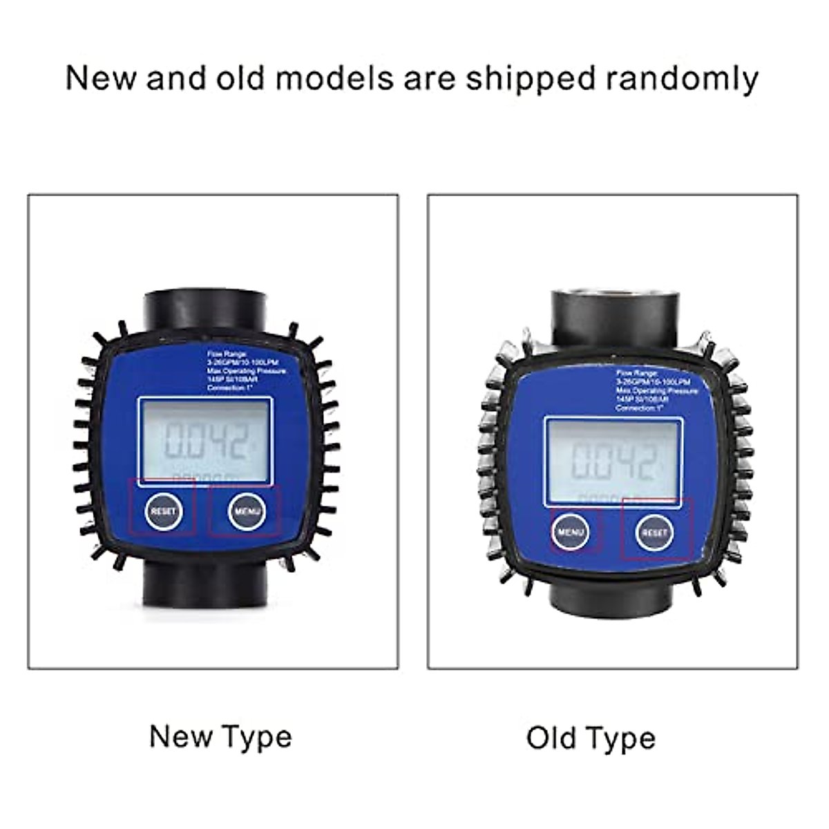 Oumefar 1" Turbine Flowmeter Inline Flow Sensor Meter Pipeline Water Flow Gauge Male Thread Plastic Flow Measurement Tools