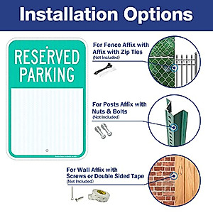 Faittoo Blank Reserved Parking Signs, 4-Pack 18 x 12 Inch Engineer Grade Reflective Aluminum Signs, Weather/Fade Resistant, UV Protected, Easy to Install and Read, Indoor/Outdoors Use
