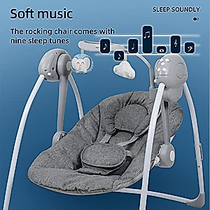 Vannetgo Comfort Portable Swing,Comfort Baby Rocking Chair with Soothing Music，Foldable,Bionic Design, Baby Rests Peacefully (25142)