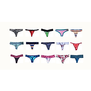 Morvia Varieties of Women Thong Pack Lacy Tanga G-string Bikini Underwear Panties (XL, 10 Pcs)