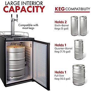 Kegco Kegerator, Dual Tap, Stainless Steel