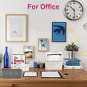 RAXMETRY Plastic Storage Baskets With Lid Lidded Storage Bins Pantry Organization and Storage Containers Small Baskets for Desktop Drawers Closet Classroom Bedroom Office