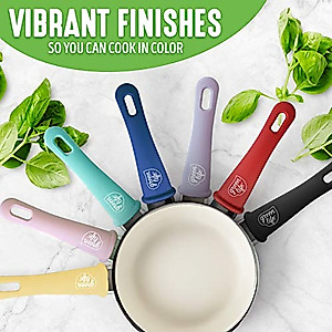 GreenLife Soft Grip Healthy Ceramic Nonstick, Cookware Pots and Pans Set, 16 Piece, Blue & Bakeware Healthy Ceramic Nonstick, Cookie Sheet, 18" x 13", Turquoise