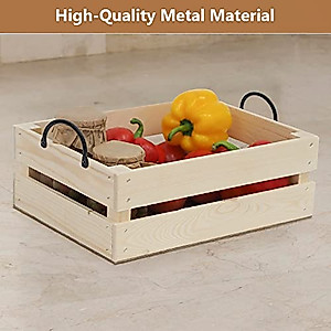 Serving Tray Handles Hardware, Side Fixing Handle for Trays Cutting Board and Charcuterie Board，Metal Rustic Curved Handle Pulls for Wood Box Drawer Pack of 6