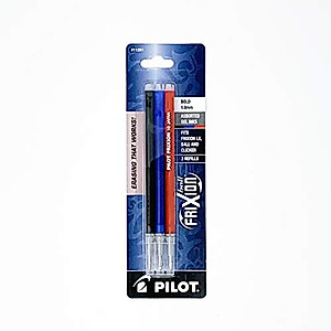 Pilot FriXion Ball Erasable Gel Ink Refills, 1.0mm, Bold Point, Black/Blue/Red Inks, 3 Count
