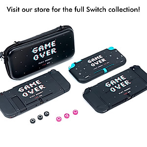 BelugaDesign Game Over Switch Case | Squid Dockable Retro Arcade Cool Cover Shell | Compatible with Nintendo Switch (Switch Standard, Black White)