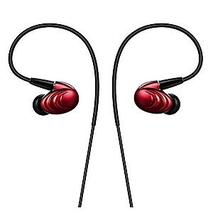 FiiO F9 Best Over The Ear Headphones/Earphones/Earbuds Detachable Cable Design Triple Driver Hybrid in-Ear Monitors with Android Compatible Mic and Remote (Red) ...