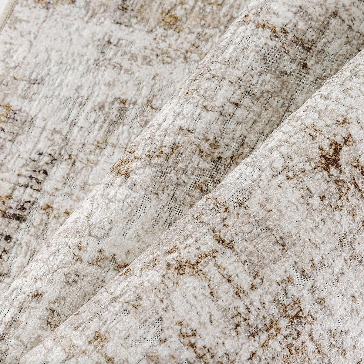 PureCozy Modern Brown Area Rug 4x6 Machine Washable Living Room Rug Kitchen Mat Non Slip Entryway Rug Indoor Accent Rug Abstract Distressed Throw Rug for Dining Room Bathroom