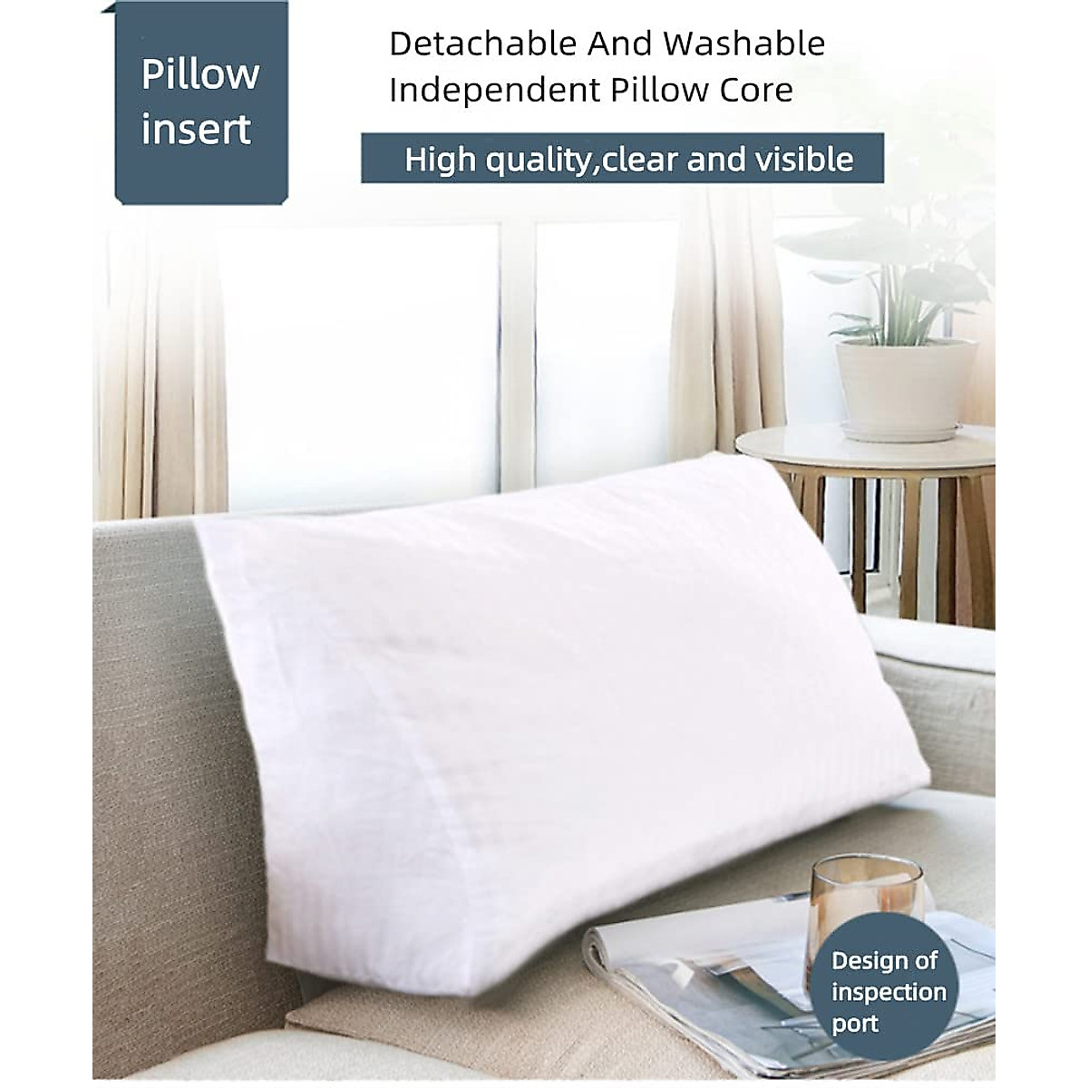 SHIZLIN Simplicity and Luxury Wedge Pillow Waist Protection Reading Pillow Couch Cushion Support Triangle Sofa Backrest Pillow