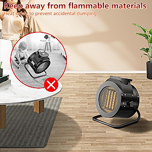 Space Heater, 2000W Electric Heater with Remote, Space Heaters for Indoor Use, 24Hrs Timer, 45° Adjustable, Overheat Protection, Intelligent Thermostat, Portable Heater for Office Bedroom Living Room