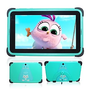 weelikeit Kids Tablet 7 inch, Android 11.0 Tablets for Kids, Toddler Tablet with GMS Certified,2GB RAM 32GB ROM, KIDOZ Pre-Installed,Parental Control,WiFi, Built in Proof Case and Stylus(Green)