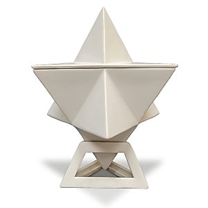 Studio Papilia Ceramic Star Tetrahedron | Statue Sculpture Home Decor Art Jewelry Organizer Boxes Porcelain | Merkabah Sacred Geometry Mystical Spiritual Gift | Chakra Crystal Meditation | Holder Bowl