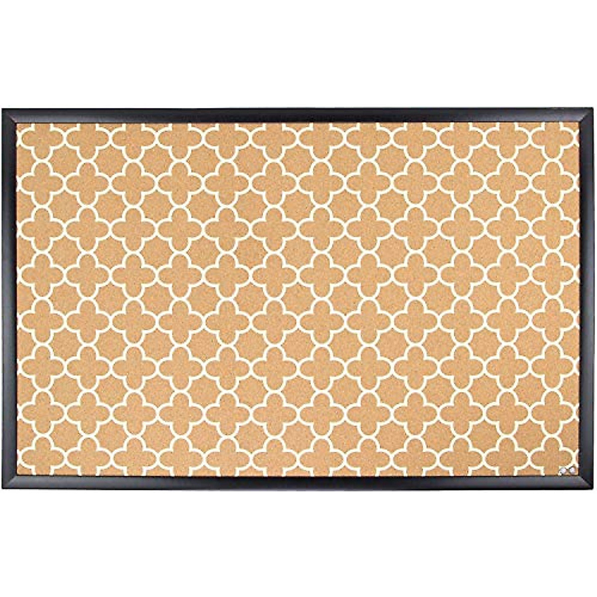 U Brands Cork Bulletin Board, 35 X 23 Inches, Black Wood Frame, Fashion Design Print