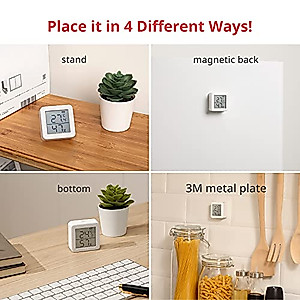 SwitchBot Smart Hygrometer Thermometer, Hygrometer Indoor Humidity Meter, Dewpoint/VPD/Absolute Humidity Sensor, Bluetooth Digital Temperature Monitor with Free Data Storage, 4-Pack