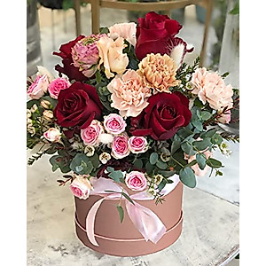 Aberido Pink Gift Boxes with Lids Set of 4 Luxury Nesting Gift Boxes with Window Round Gift Box for Women or Men Perfect for Creating Exquisite DIY Gifts