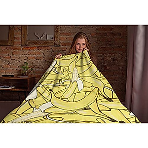 Banana Blanket Gift Soft Flannel Art Print Design Sofa Bed Practical Portable Adults Children Universal S 40 * 50 in for Kids/Child