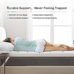 Novilla 4 Inch Memory Foam Mattress Topper, Medium Firm Mattress Topper Queen Size with Non-Slip Design, High Density Gel Mattress Topper for Cooling, Motion Isolation & Pressure Relieving Sleep