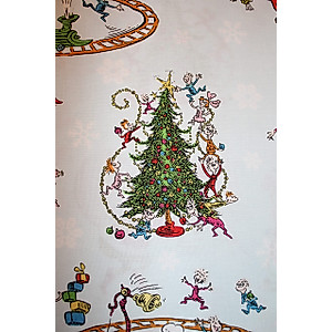 Fabric & Fabric How The Grinch Stole Christmas Fabric Whoville Snowflake Light Blue Sold by Fat Quarter (18 inches X 22 inches ) New BTFQ