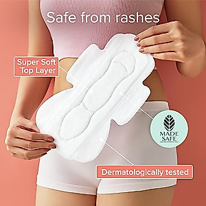 Nua Sanitary Pads for Women | Size - XL - 320 mm | For Heavy Flow | Pack of 12 Pads - With Disposal Cover | Ultra Thin | Extremely Soft and Comfortable | Wider Back Design | Zero Toxins | Rash Free