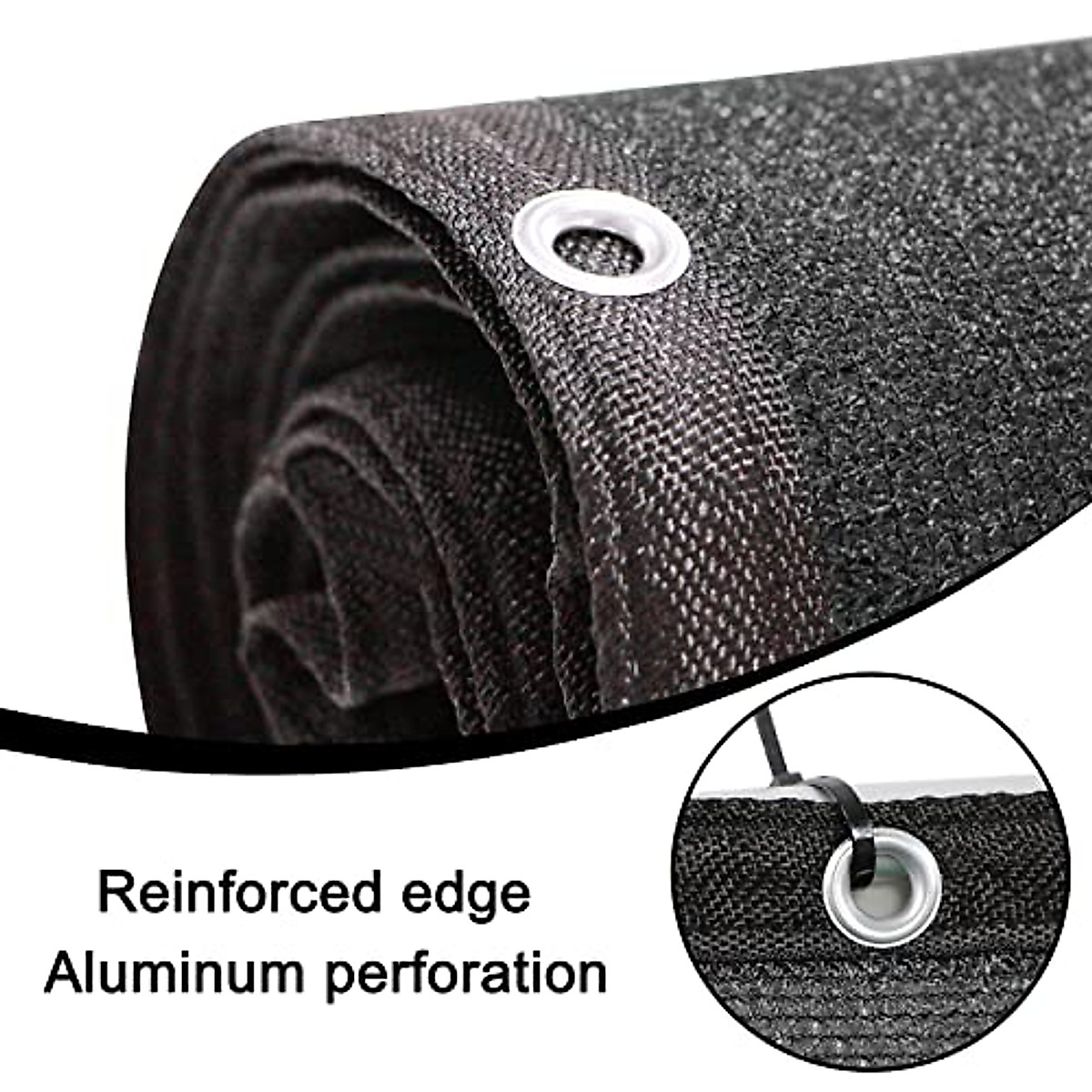 SUNNY GUARD Privacy Screen Fence 30' x 25' Black Heavy Duty Dustproof Denoise Fencing Mesh Fabric Shade Net Cover for Outdoor Wall Garden Yard Pool Deck(We Make Custom Size)