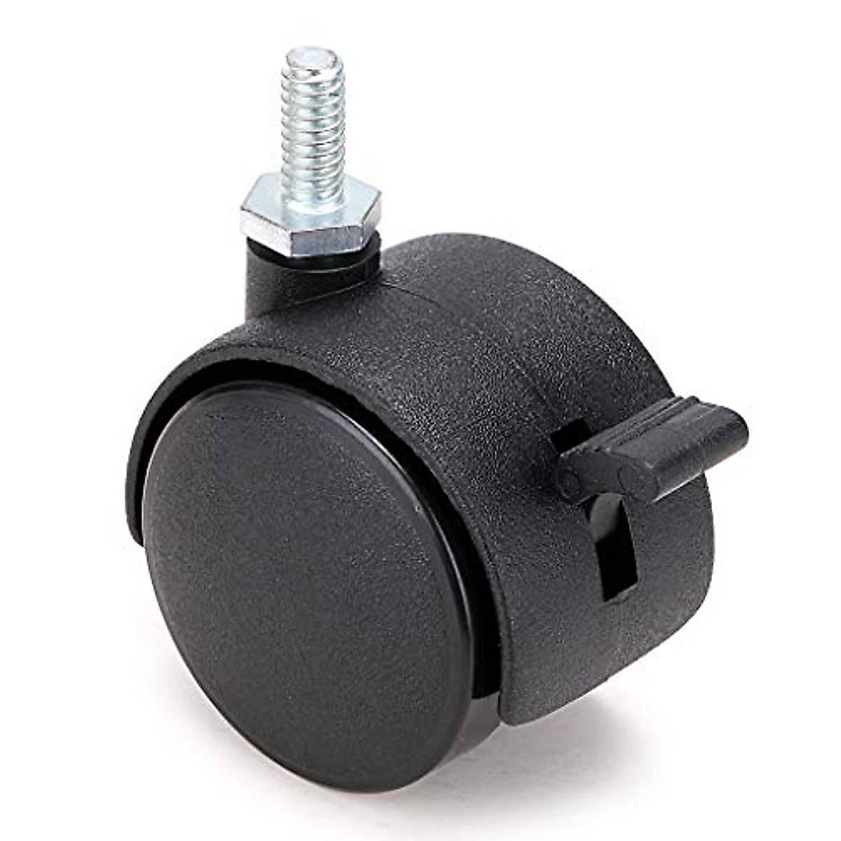 Skelang 4 Pcs 1.5" Nylon Plastic Swivel Stem Casters Wheel with Brakes, Stem Diameter 5/16” for Office Chair, Game Chair, Kitchen Shelf, Sofa