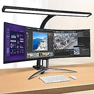 PHIVE LED Desk Lamp, Architect Clamp Task Table Lamp, 20W Super Bright Extra Wide Area Drafting Work Light, 4 Color Modes, 5 Brightness Levels - Great for Workbench, Office, Studio, Reading, Monitor