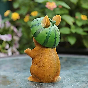 Yuemengxuan Fairy Garden Bunny Decorations Easter Rabbit Statue Resin Ornaments Easter Bunny Décor Figurines Tabletop Ornament for Lawn Potted Plants (6.7 * 4 inch, Style-B)