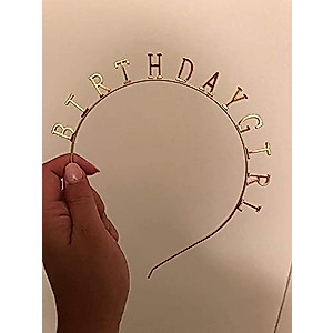 Elehere Birthday Girl Tiara Headband Headpiece Girls Party Hair Accessories, 0.6"*0.3" Letters (Alloy), Princess Tiara Crowns