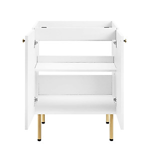 Modway Chaucer 24” Bathroom Vanity Cabinet in White (Sink Basin Not Included), 30 Inches