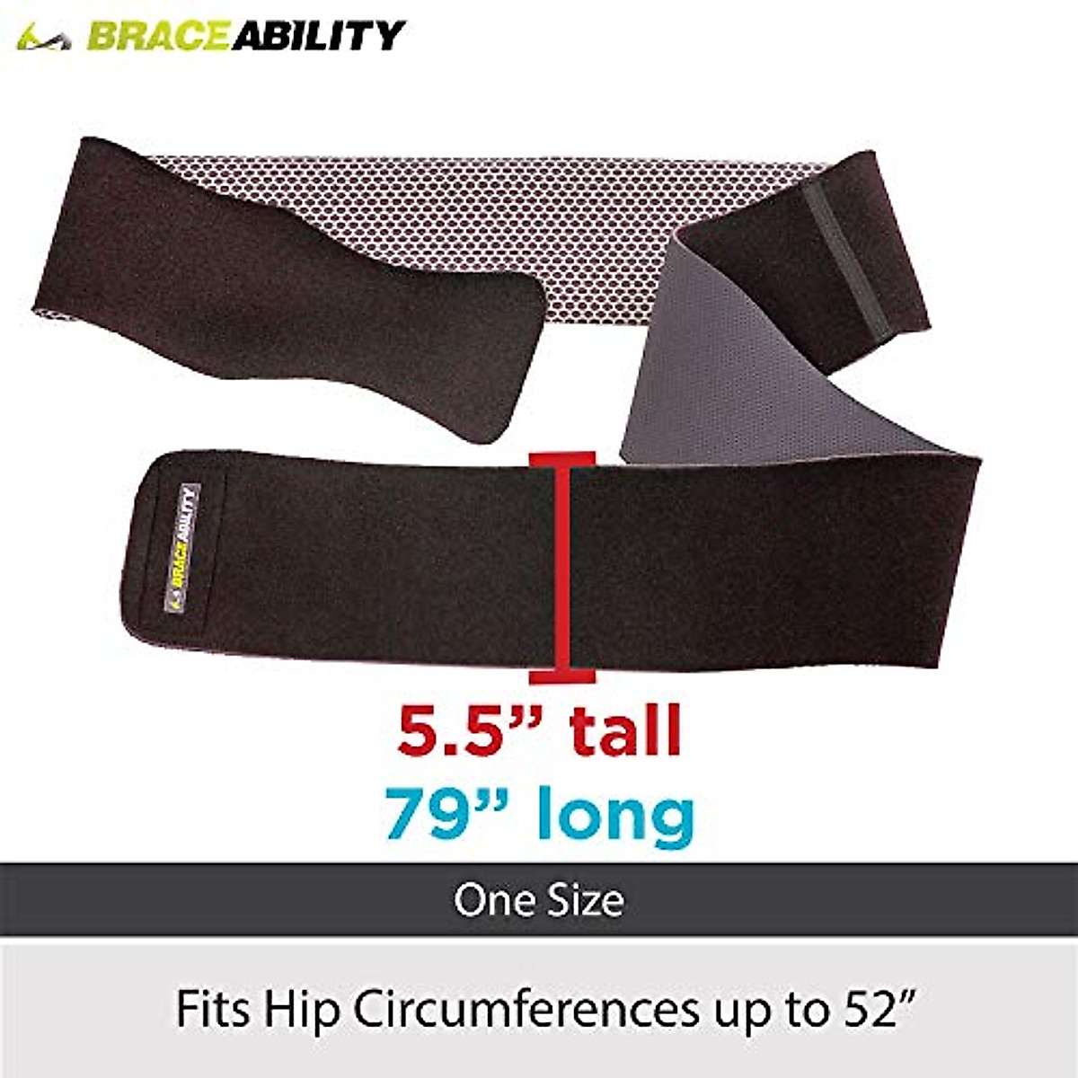 BraceAbility Hip Brace & Groin Strain Wrap | Non-Slip Hamstring & Thigh Compression Support Spica for Pulled Quad Muscle, Arthritis Relief, Inguinal Hernia or Abduction Hip Flexor Injury (One Size)