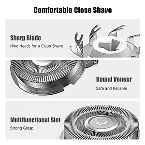 Shaver Replacement Heads Blade for Skull Shaver Pitbull Gold Pro/Pitbull Silver Pro/Pitbull Platinum Pro Electric Razor Replacement Head, 1-Set 4-Pack
