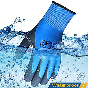 Waterproof Thermal Winter Work Gloves Fleece Liner Insulated Warm for Gardening Car Washing Fishing Outdoor
