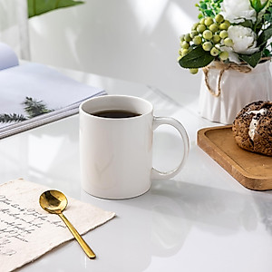 AmorArc 12oz Off White Coffee Mugs, Ceramic Coffee Mugs with Large Handle for Man, Woman, Light Weight Coffee Mugs Set for Latte/Cappuccino/Cocoa/Milk, Dishwasher & Microwave Safe, 12Pcs