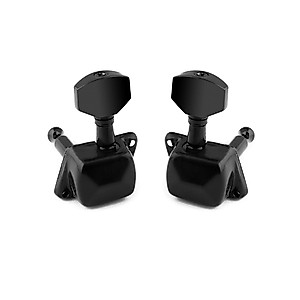 Holmer Guitar String Tuning Pegs Semiclosed Machine Heads Tuners Tuning Keys 3 Left 3 Right for Acoustic Guitar or Electric Guitar Black.