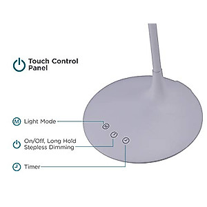 BLACK+DECKER VLED1819-BD Battery LED Desk Lamp, Dimmable with Adjustable Color Temperature, 4 Hour Battery Life, Rechargeable, Eco Friendly, White