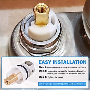 RP25513 Faucet Stem Assembly Compatible with Delta Two Handle Faucet Repair Kit with RP4993 Rubber Seat and Spring, Replacement Stems Cartridges for Delta Bathtub Shower Sink Bathroom Faucet, 2-PACK