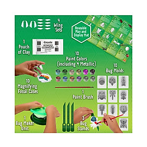 Crayola Metallic Clay Art Kit with Paints, Fossil Molds, Gift for Kids, Ages 7, 8, 9, 10