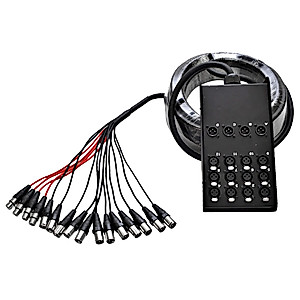 Seismic Audio Speakers 12 Channel Low Profile XLR Send Circuit Board Snake Cable, XLR Splitter Cable, 50 Feet