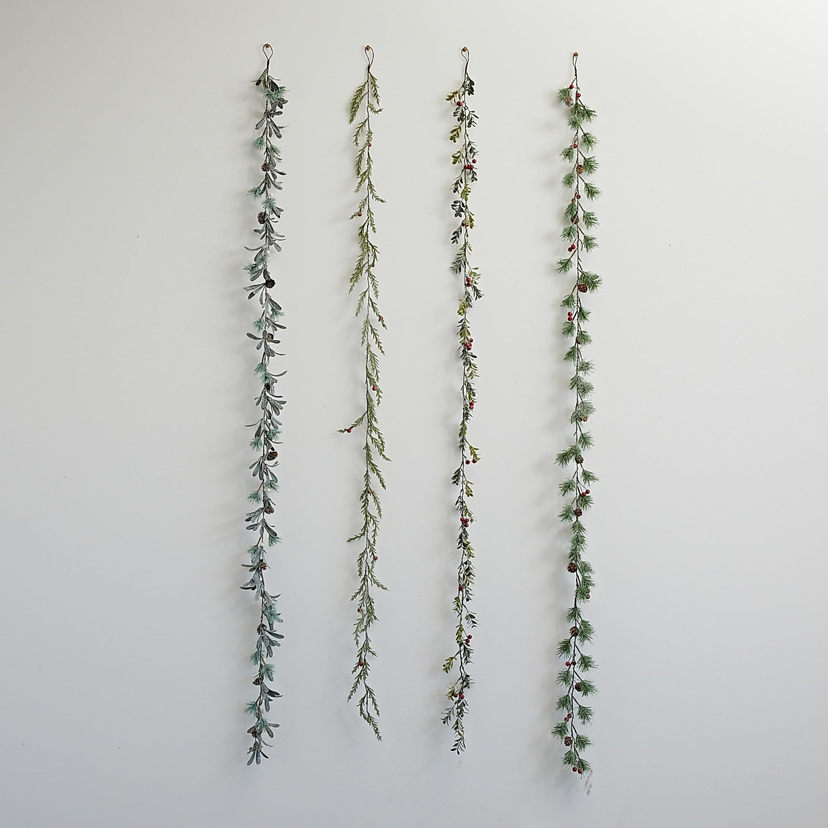 Creative Co-Op Faux Cedar Garland Berries, Green and Red