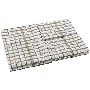 HFGBLG Cotton Dish Towels for Kitchen Wash Cloths Terry Dish Cloths, Set of 8, Light and Soft Cleaning Rags Kitchen Hand Towels, 13 Inch x 13 Inch (Brown-Dish Cloths