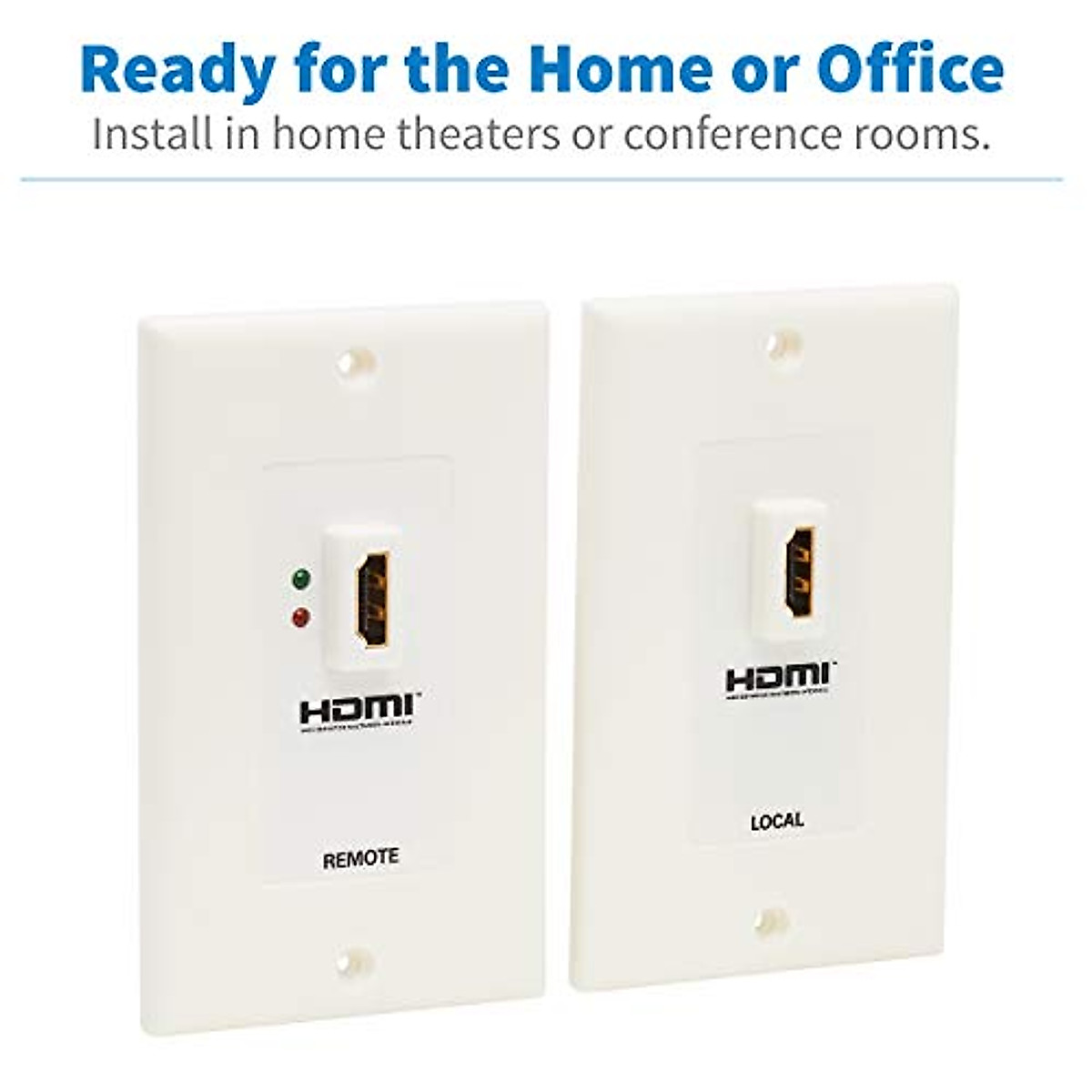 Tripp Lite HDMI over Dual Cat5/Cat6 Extender Wall Plate Kit with Transmitter and Receiver, TAA, 3 Year Warranty (P167-000),Multicolor