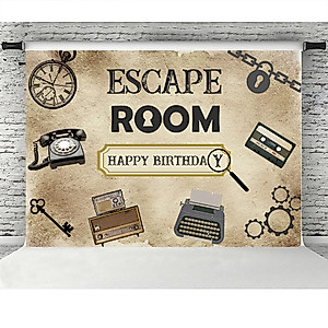 Lofaris Detective Theme Birthday Backdrop Escape Room Party Background Mystery Investigation Analysis Top Secret Birthday Party Supplies Decoration Photo Booth Studio 7x5ft