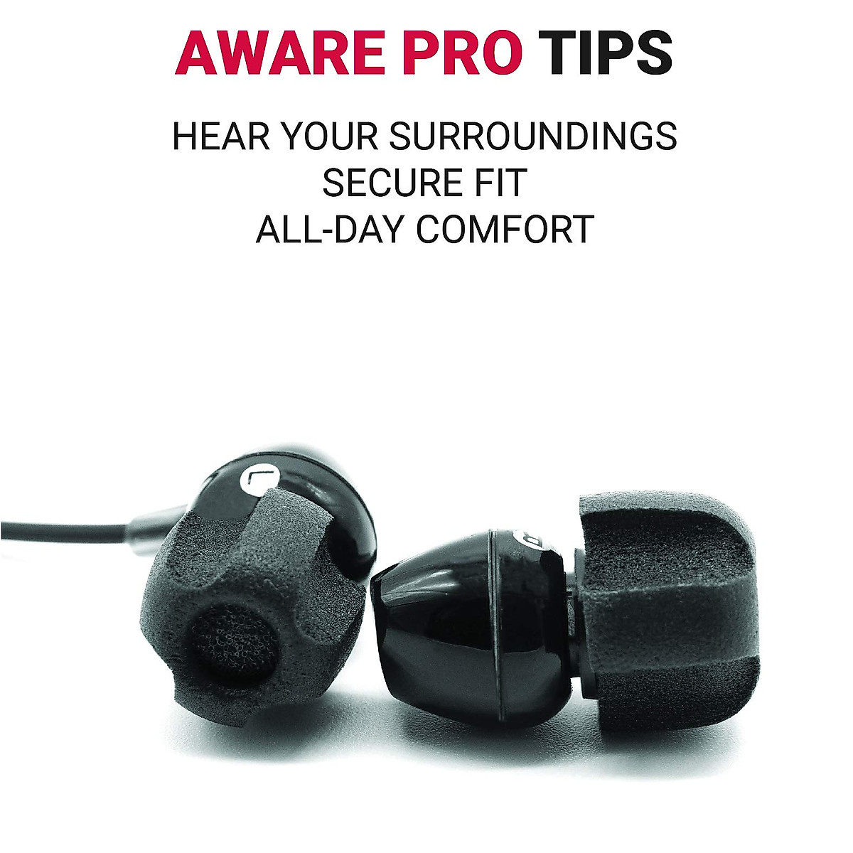 Comply Aware Pro SmartCore Earbud Tips Variety Pack - Situational Awareness - Sport Pro, Audio Pro, Aware Pro (Medium, 3 Pairs)