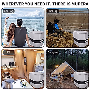 Mupera Outdoor Portable Toilet - Upgraded Portable Camping Toilet, 6.4 Gallon Waste Tank, Double-outlet Anti-leak with Level Indicator Travel RV Potty for RV Camping Traveling Boating Fishing, Grey