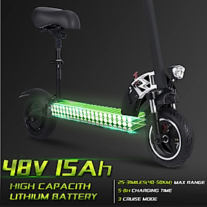 Electric Scooter Adults with Seat Powful 800W Motor up to 28 Mph & 35 Miles Long-Range, 10" Pneumatic Tire Portable Folding Commuting Scooter Electric for Adults 350 LBS Load