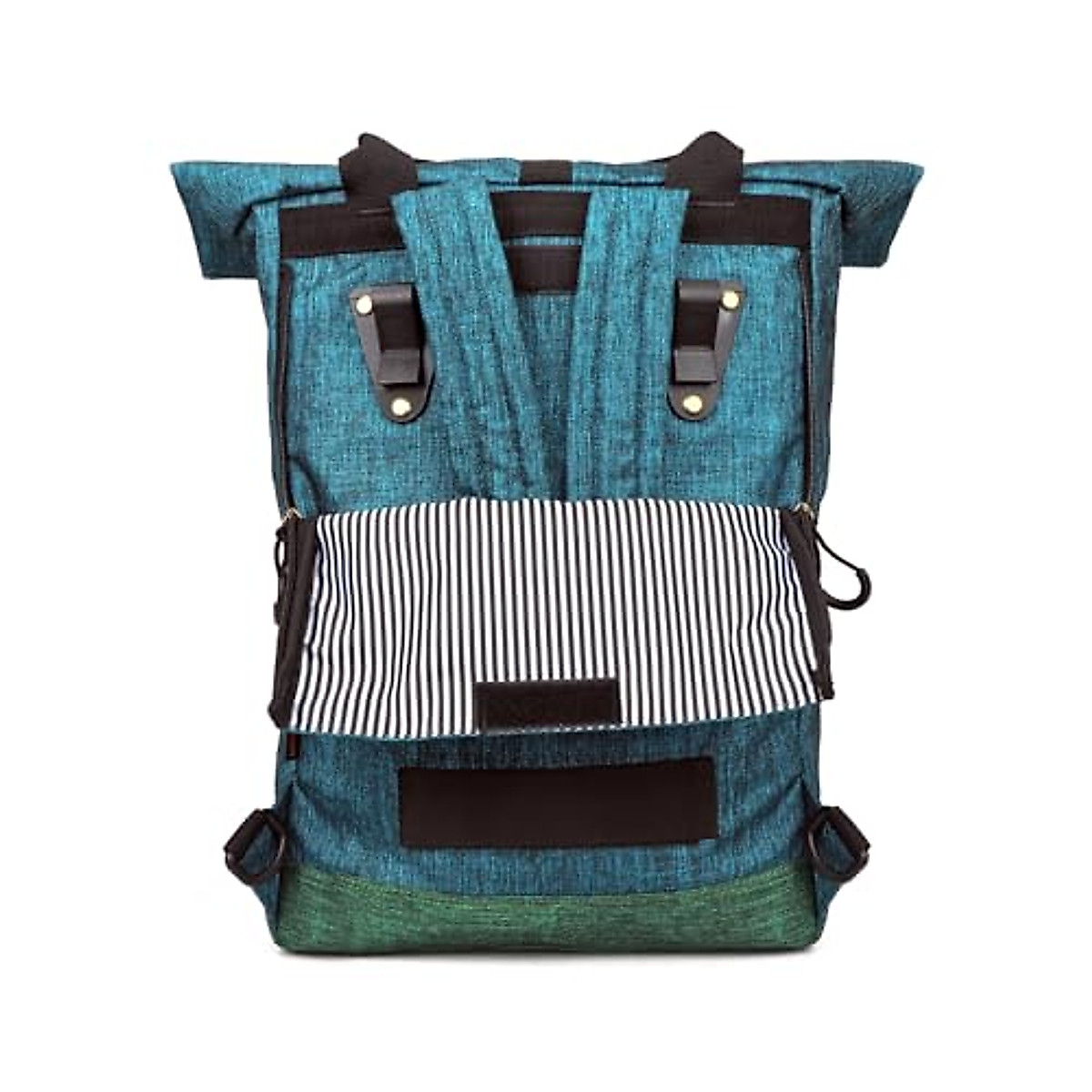 TOURBON Nylon Roll-top Clip-On Bike Panniers Women's Shoulder Tote Bag (Blue)