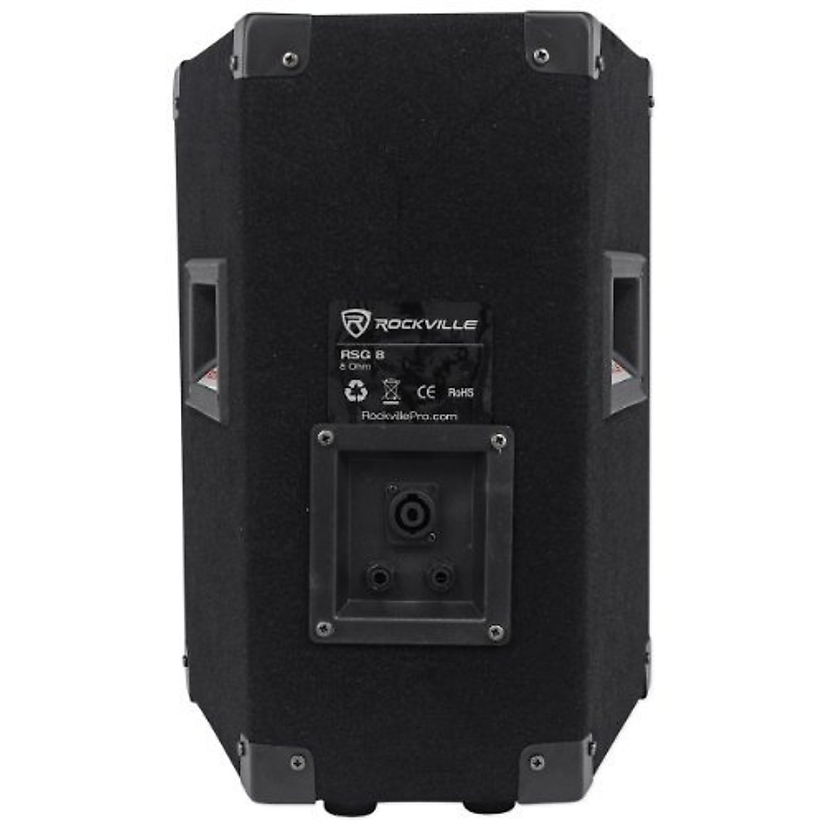 Rockville RSG8 8” 300W 2-Way 8 Ω Passive DJ/Pro PA Speaker, Pole Mountable, Black