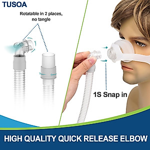 TUSOA Full Set for W-I-S-P Supplies includes Nasal Mask, Silicone Frame, Hose/Tube, Clips Replacement-Large