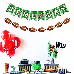 Uniwish Game Day Banner Football Party Decorations Garland Football Baby Shower Photo Props Sports Birthday Party Decorations Football Party Decor Tailgate Party Supplies